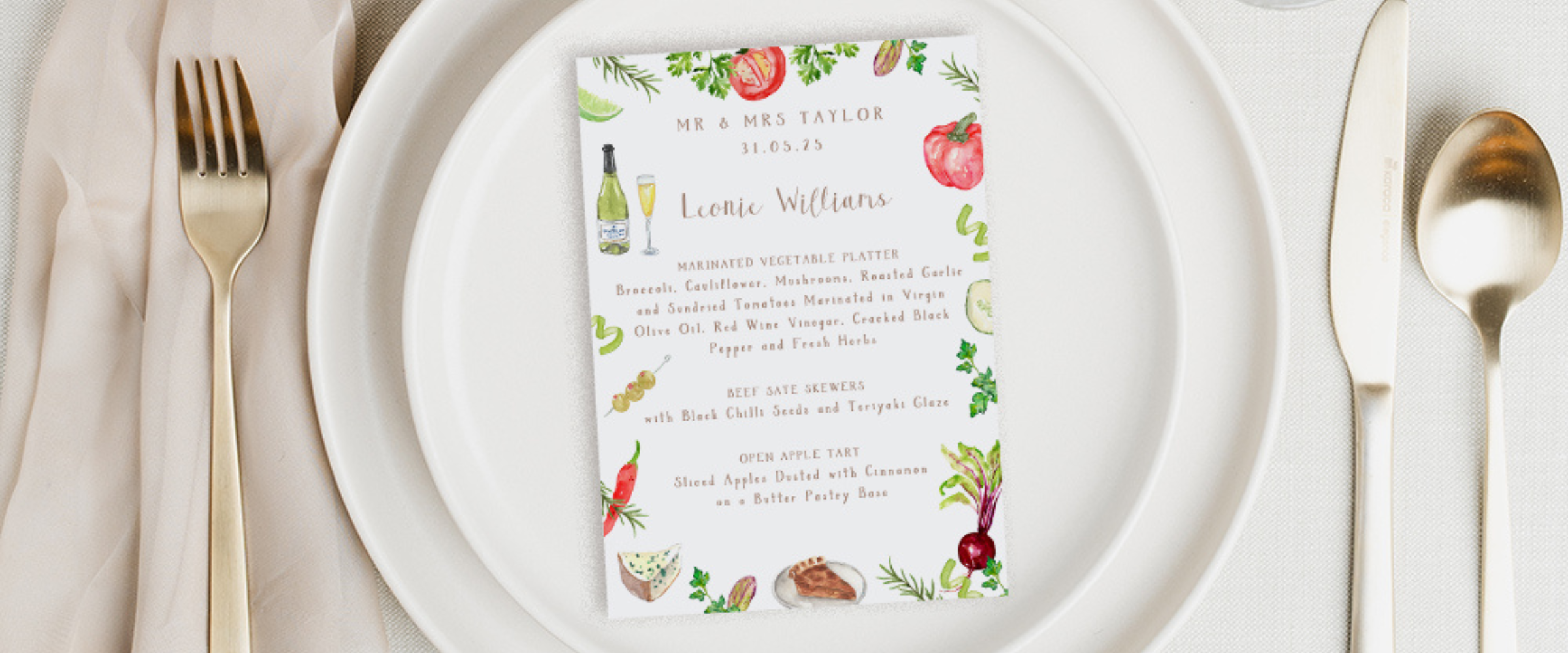 Custom Wedding Menus with Guest Names – Splendid Swan