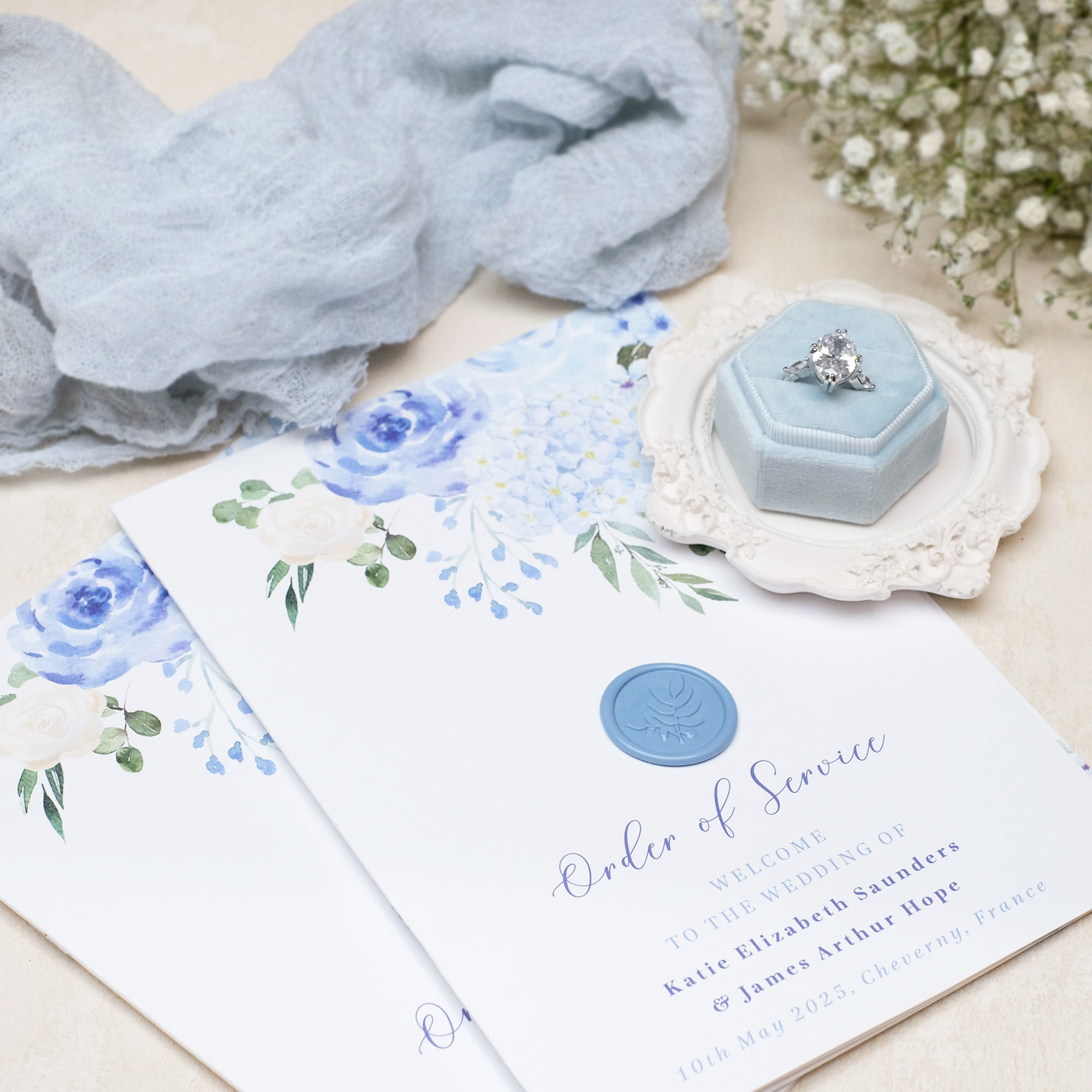 Dusty Blue Order of Service – Splendid Swan