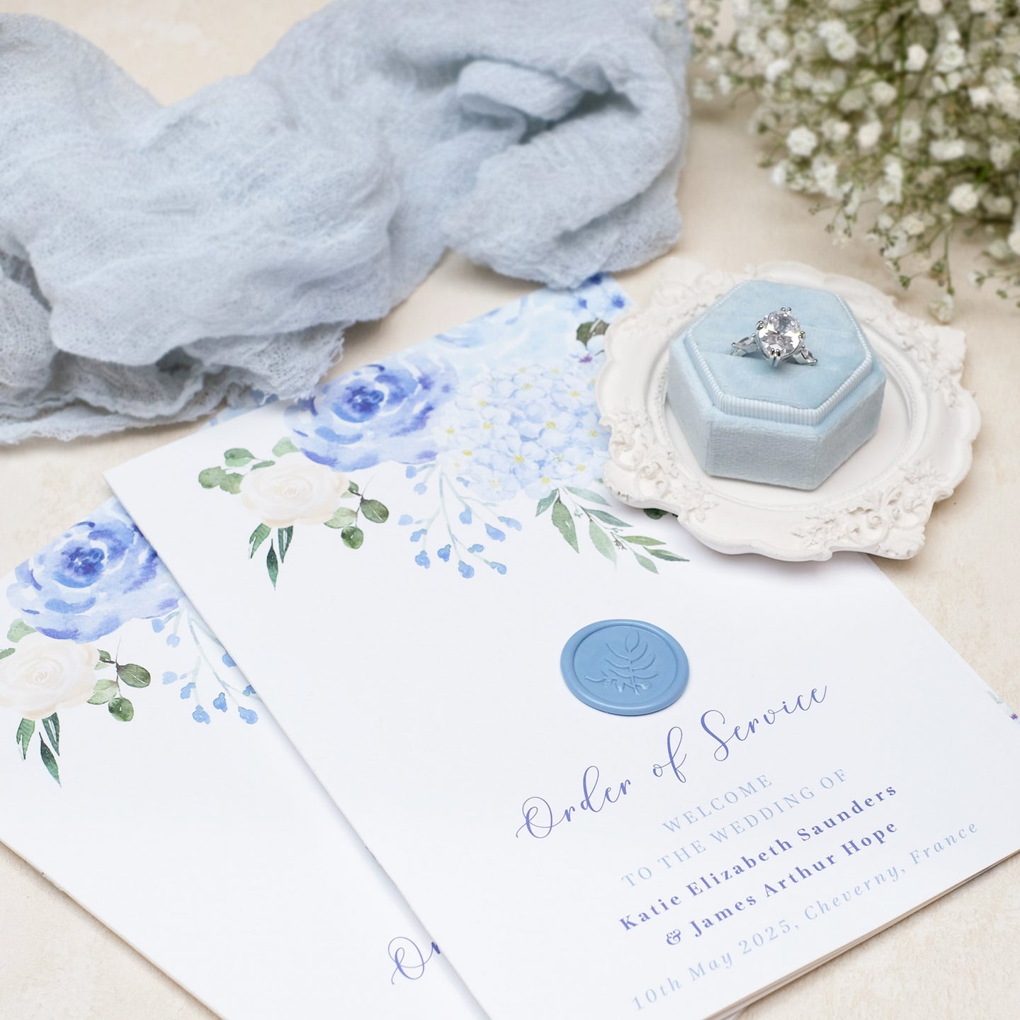 Dusty Blue Order of Service – Splendid Swan