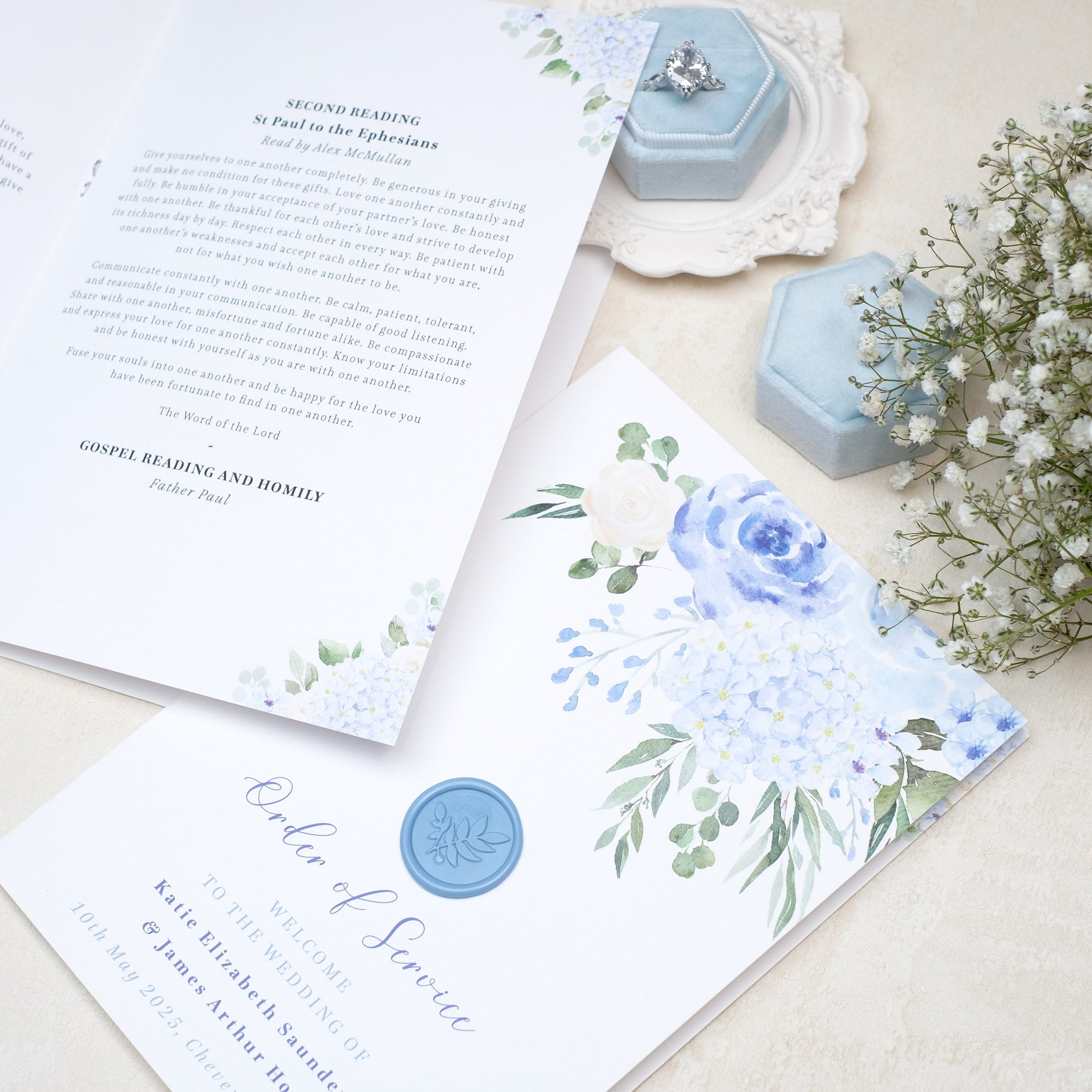 Dusty Blue Order of Service – Splendid Swan