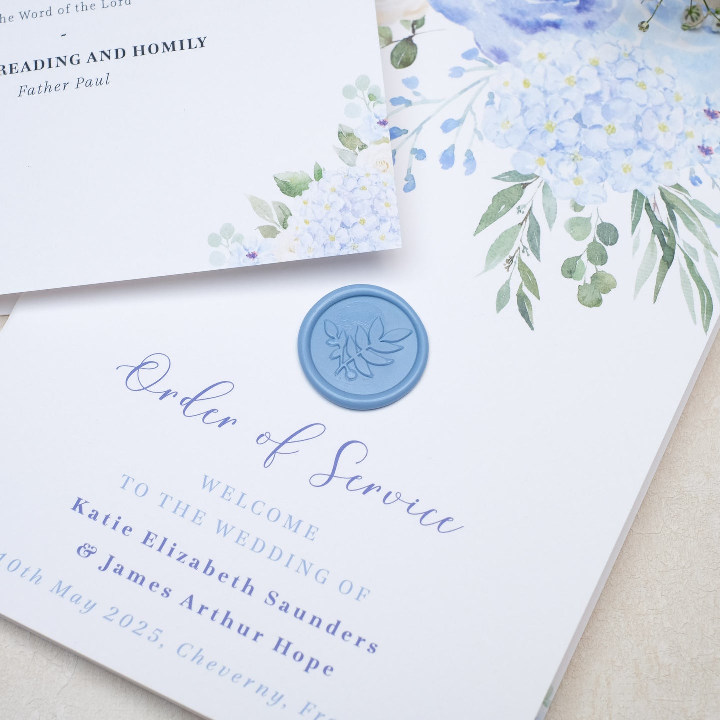 Dusty Blue Order of Service – Splendid Swan