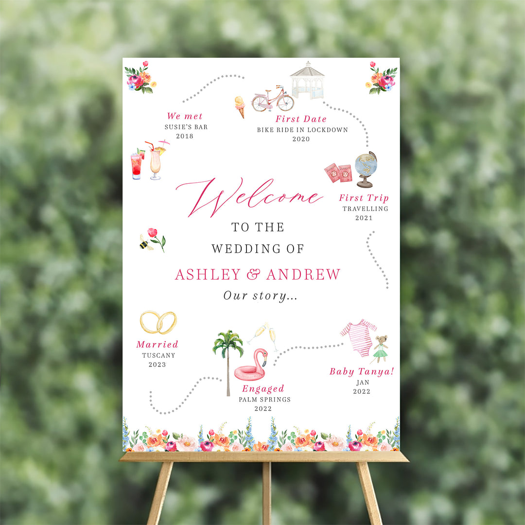 Love Story Welcome Board – Splendid Swan
