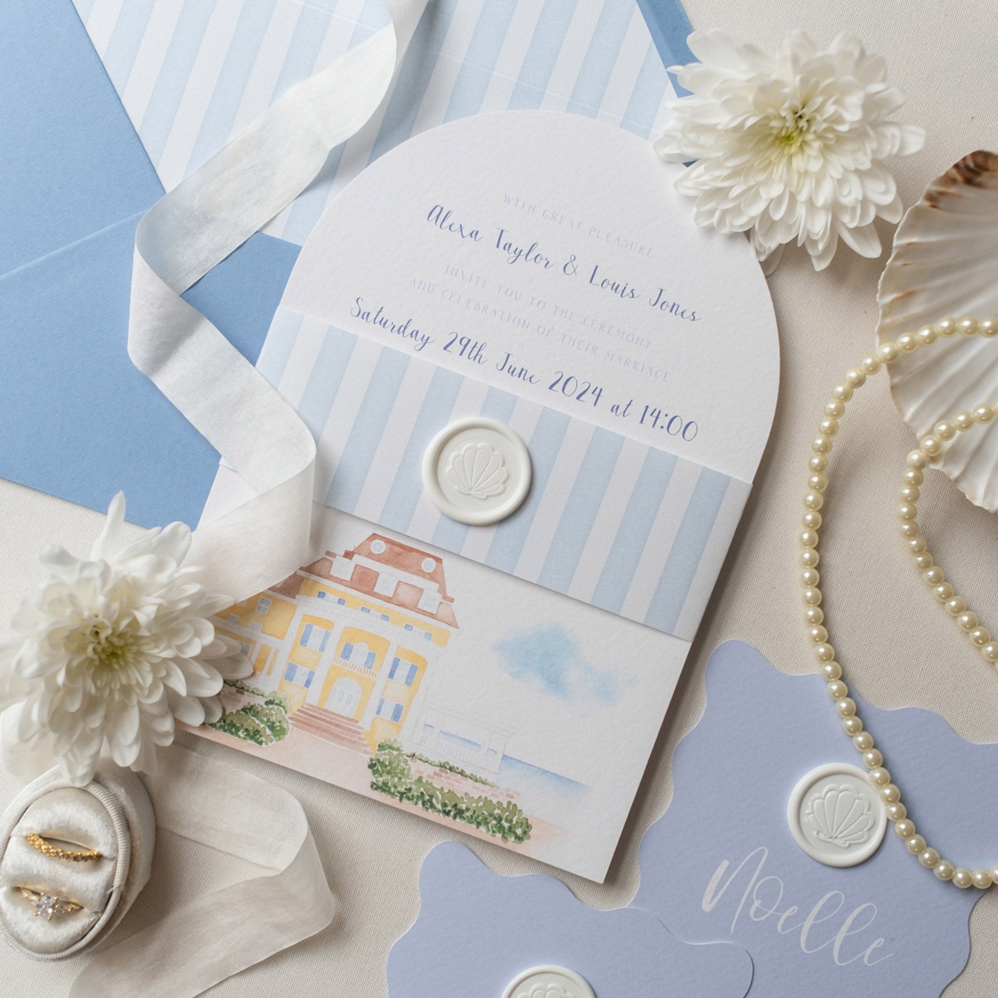 Coastal Wedding Invitation Set – Splendid Swan