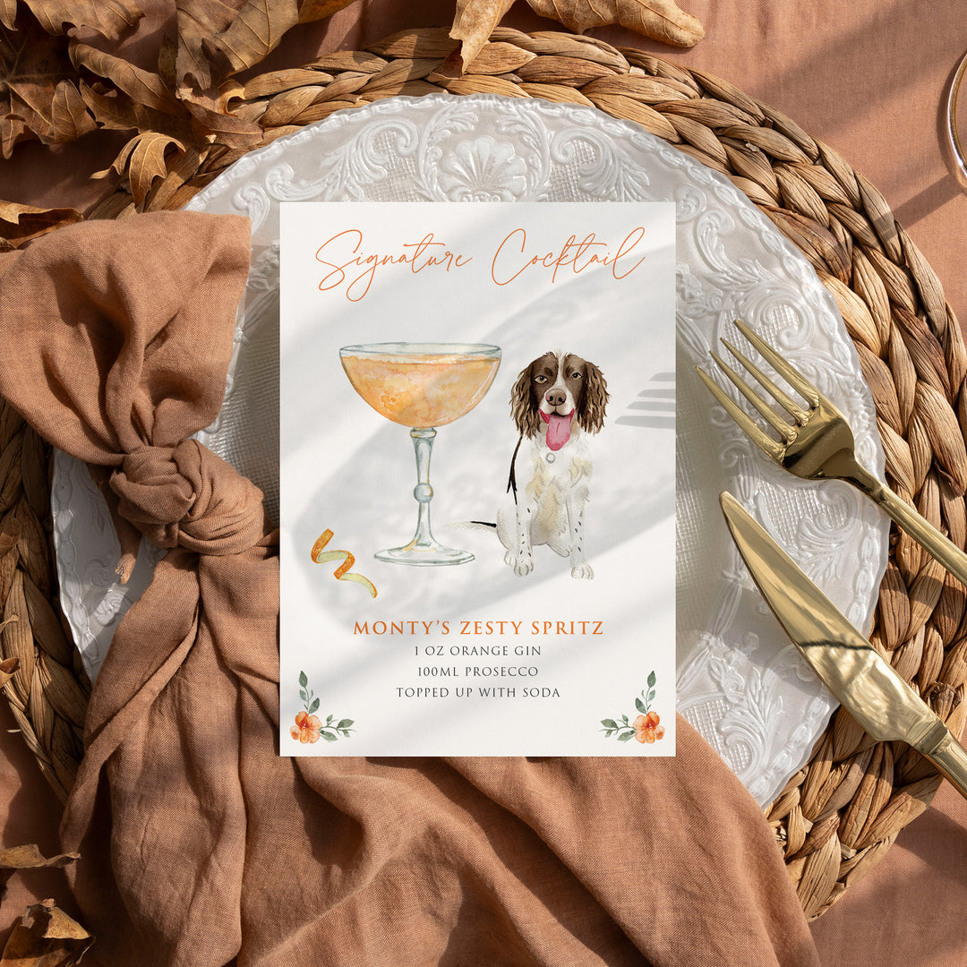 Signature Cocktail Sign with Dogs – Splendid Swan