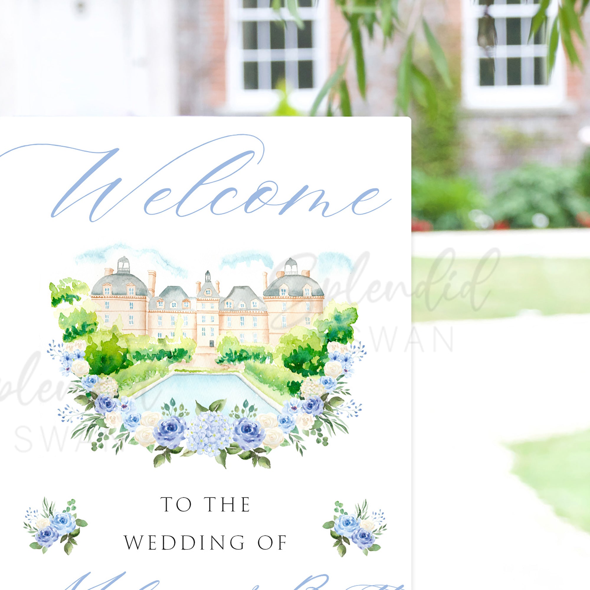 Bespoke Illustrated Wedding Signs – Splendid Swan