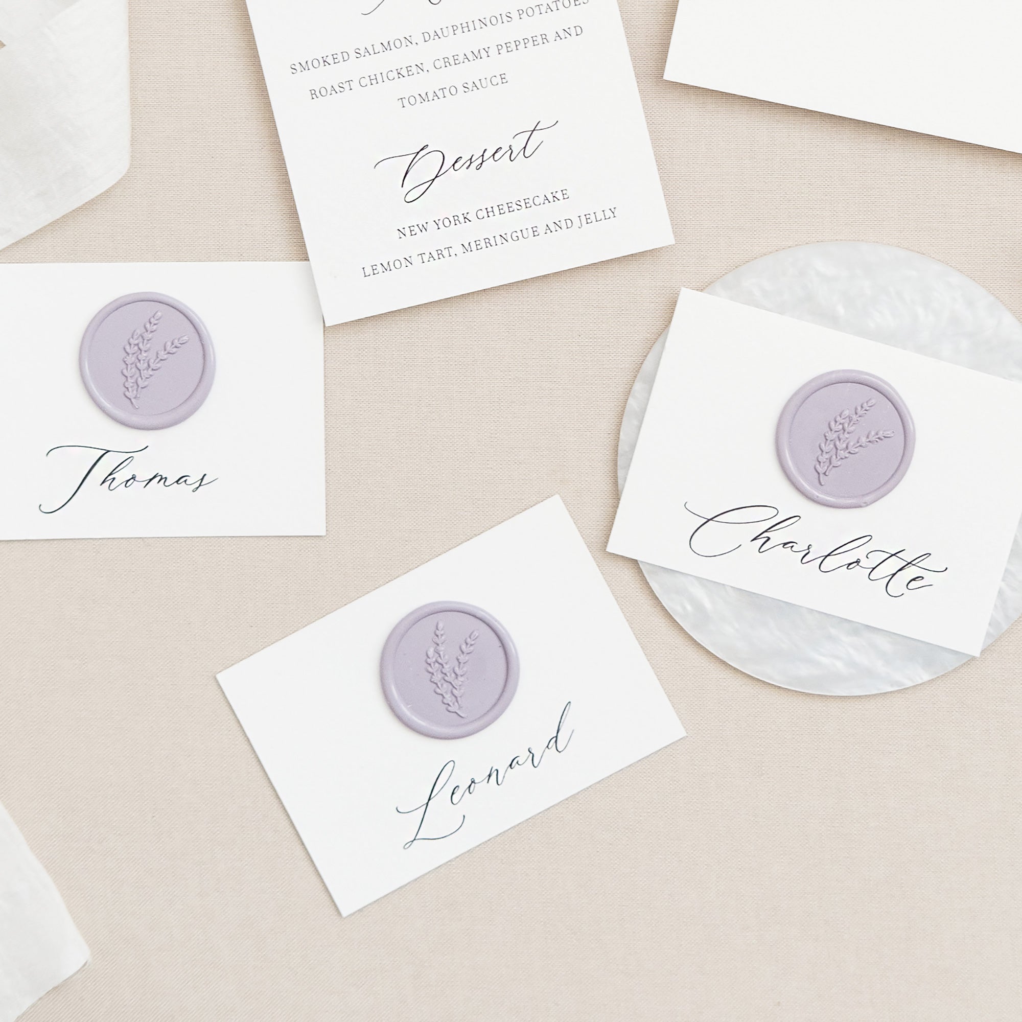 Place Cards with Wax Seals | Lilac – Splendid Swan