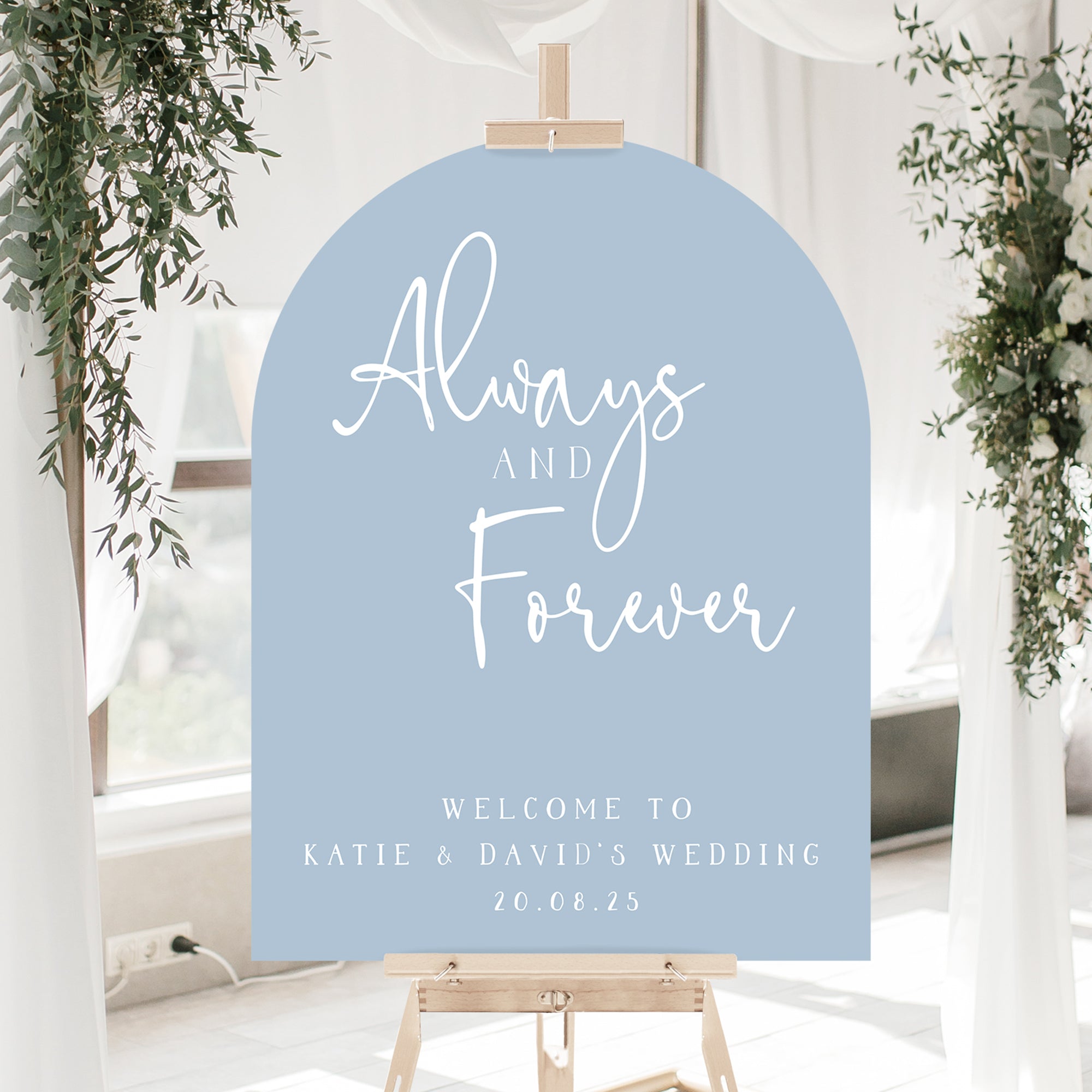 Arched Wedding Sign with Quote – Splendid Swan